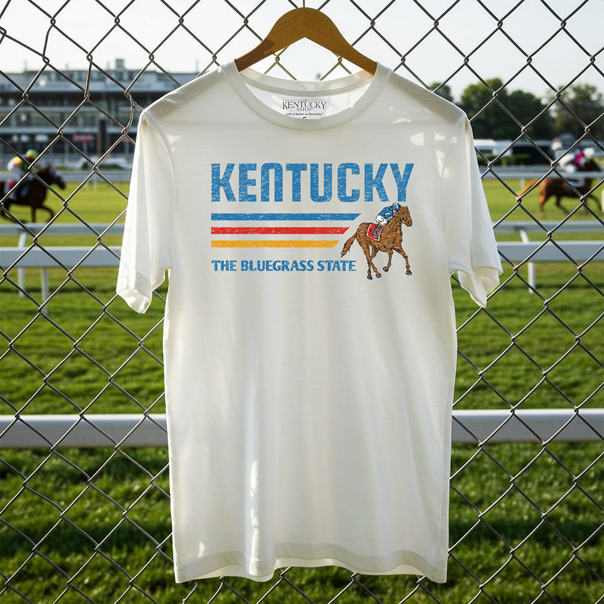 The Bluegrass State Retro Horse Tee – The Kentucky Shop